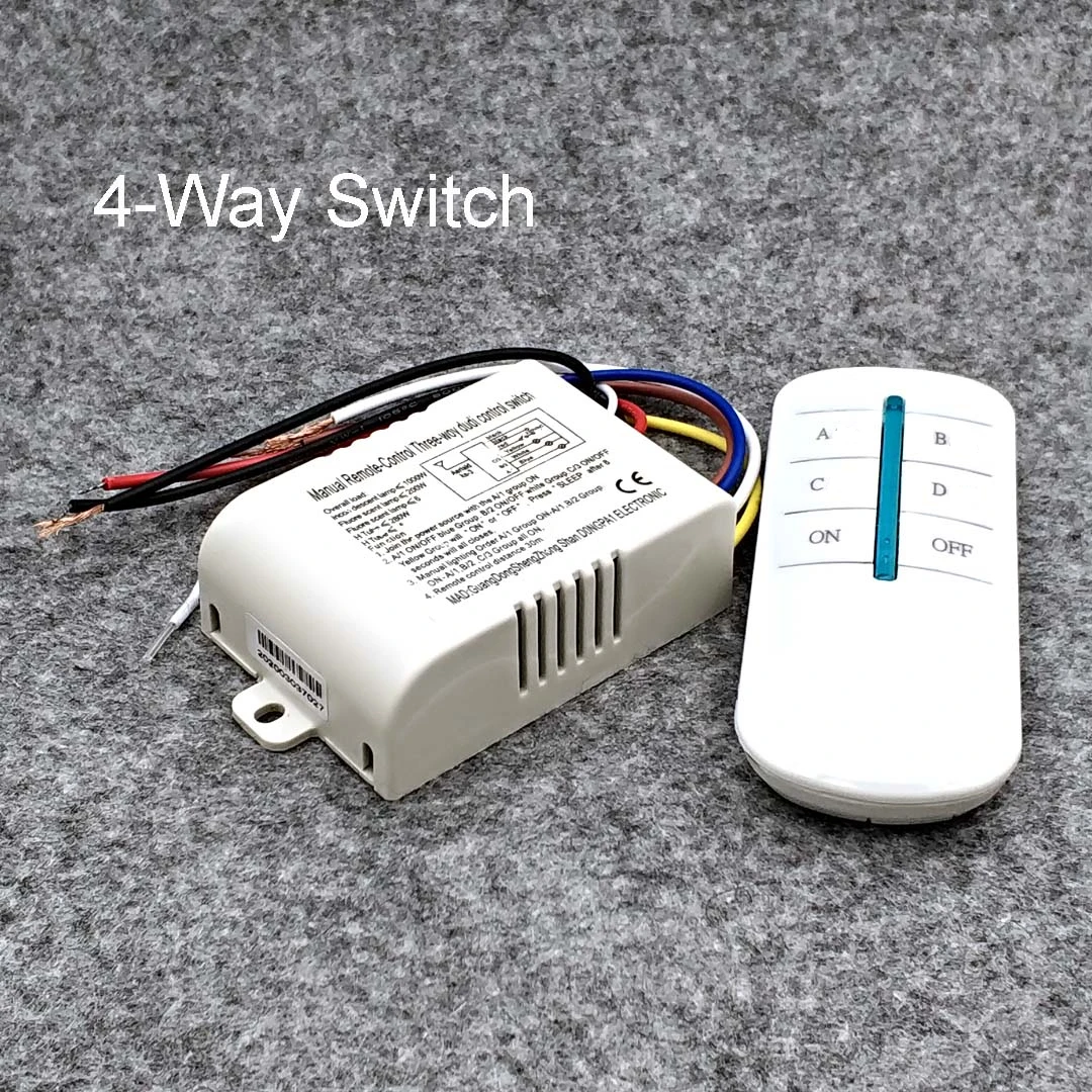 4-Way-Remote-Control-Switch-220V-Four-Way-Lamp-Wireless-Remote-Control ...