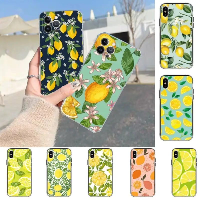 Summer green leaves fruit lemon Phone Case For iPhone 14 13 12 11 Pro ...