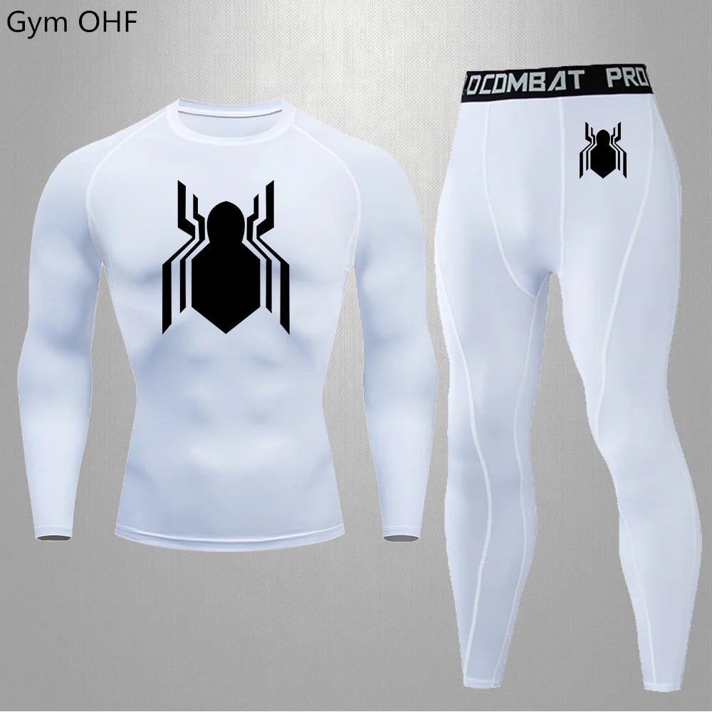 2023-new-Men-s-MMA-Sets-Tracksuit-Gym-Sportswear-Compression-T-Shirt ...