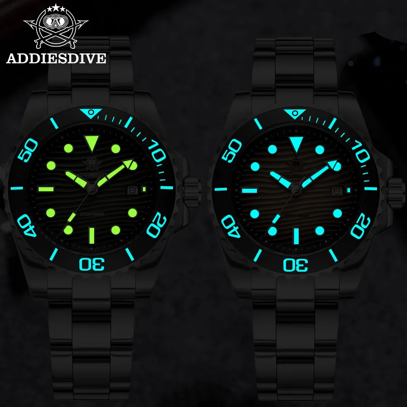 ADDIESDIVE AD2537 Diver Watch Japan 2115 316L Stainless Steel Desert ...