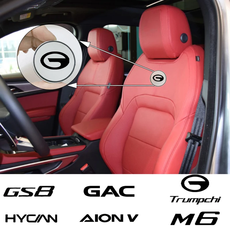 Car Seat Headrests Waist metal Badge Decal For GAC TRUMPCHI GS3 GS4 GS5 GS7 GS8 HYCAN AION LX M6 ...