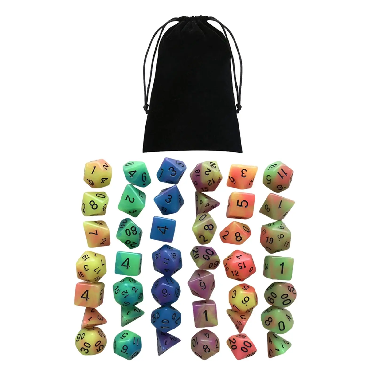 Pack-of-42-Luminous-RPG-Dices-Set-Party-Toys-with-Pouch-Polyhedral ...