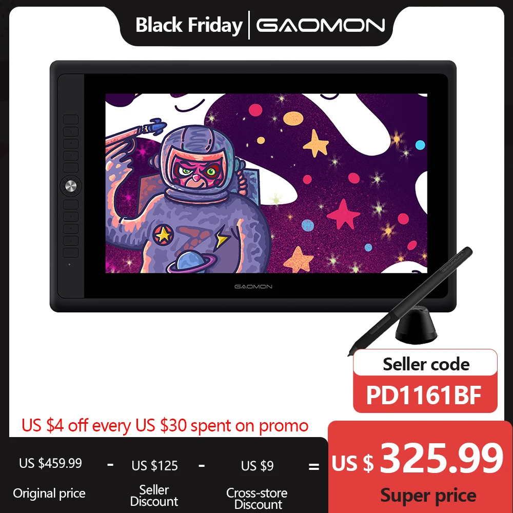 Gaomon Pd156pro Graphics Tablet Display For Drawing 15.6” Full ...