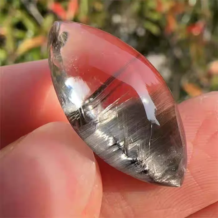 Natural Brookite Platinum Rutilated Quartz Pendant Bead Women Men ...