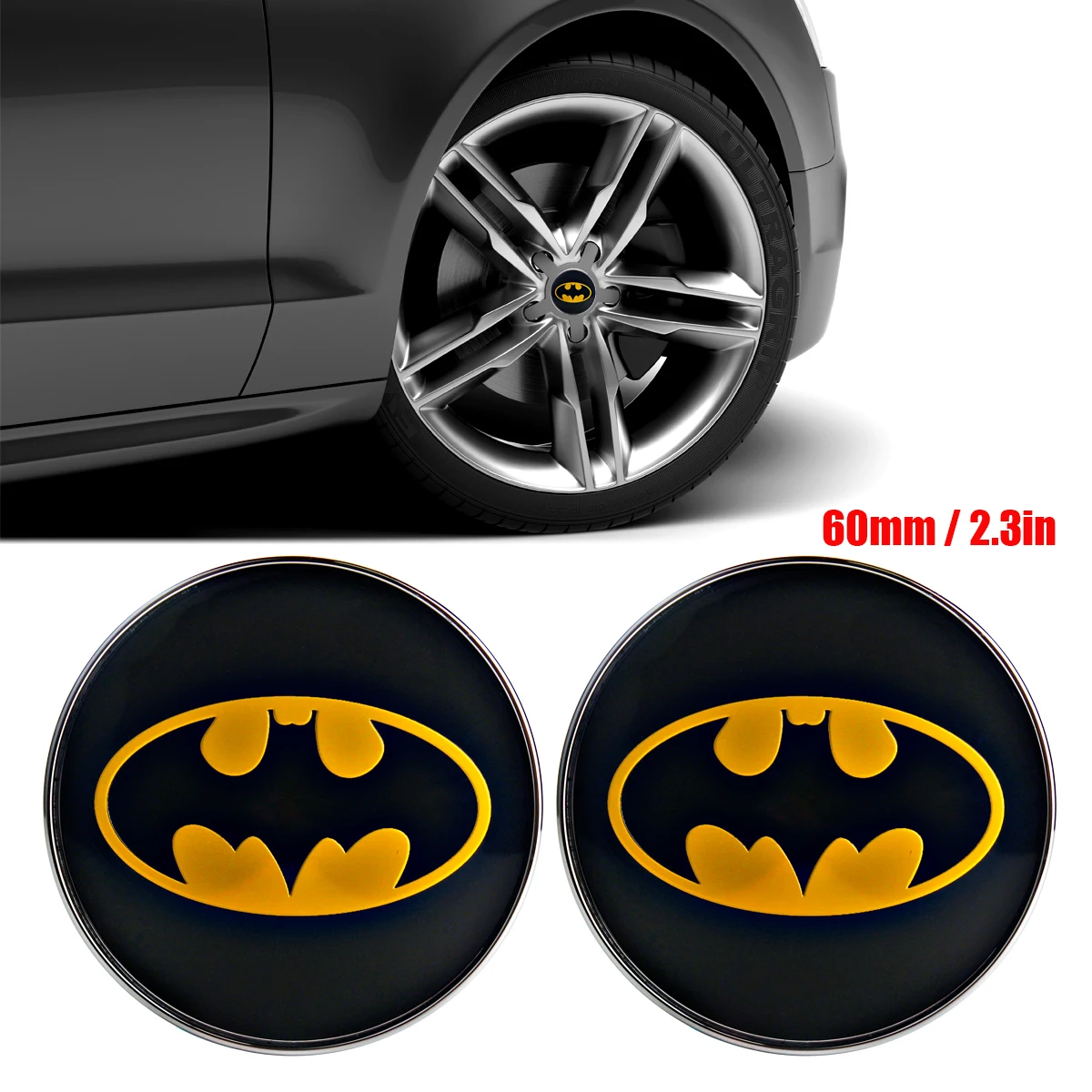 Auto Tuning Batmen Rims Hub Center Cap for Rims Cover 4pcs Wheel Hub ...
