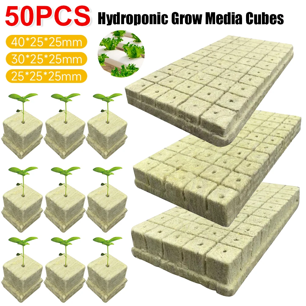 50pcs-Plant-Starter-Grow-Plug-Cubes-Hydroponic-Grow-Media-Cubes-Plant ...