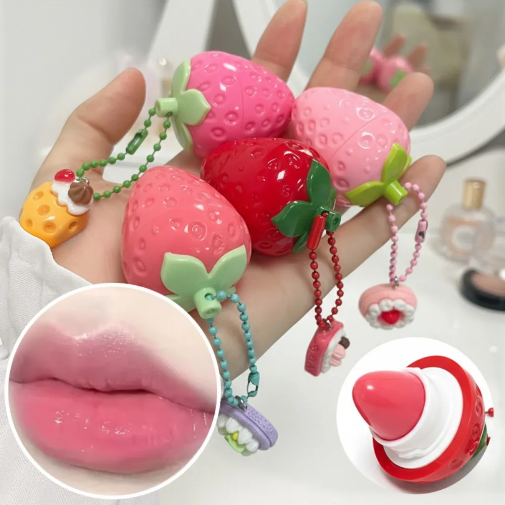 4-Color Random Hair Strawberry Warm Moisturizing Lip balm With Strong ...