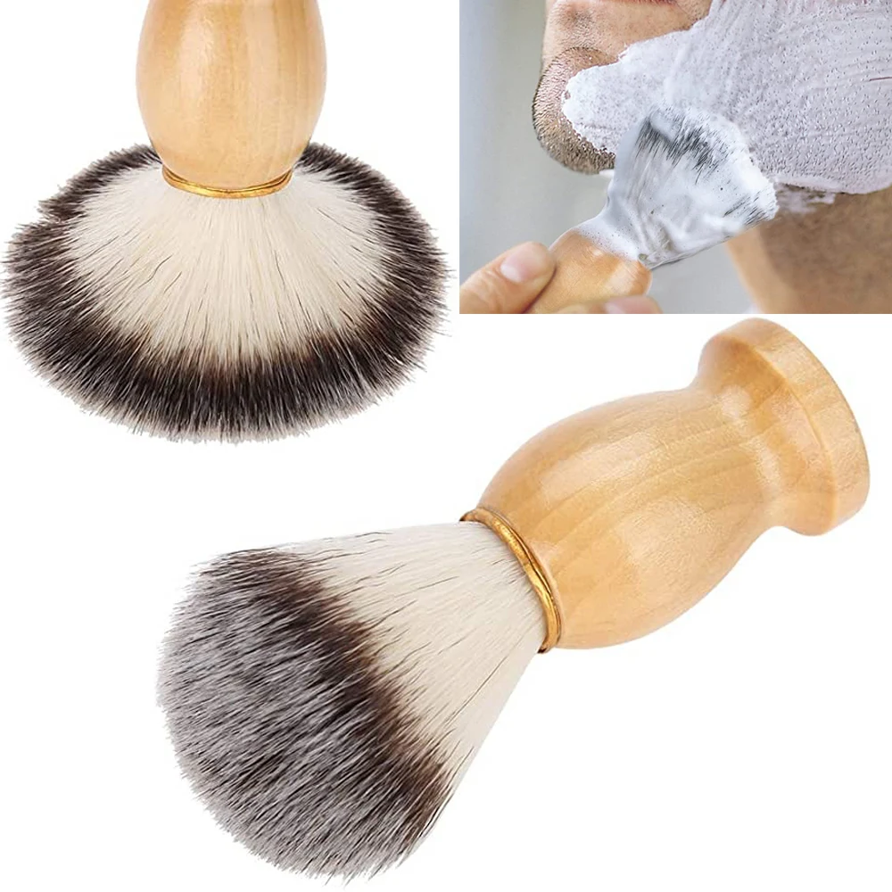 Homens-Escova-De-Barbear-Natural-Badger-Cabelo-Madeira-Handle-Hair ...