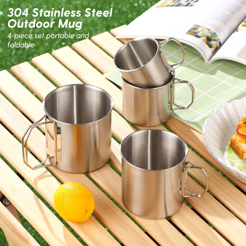 Camping-Folding-Cup-Set-304-Stainless-Steel-High-Quality-Portable-Cup ...