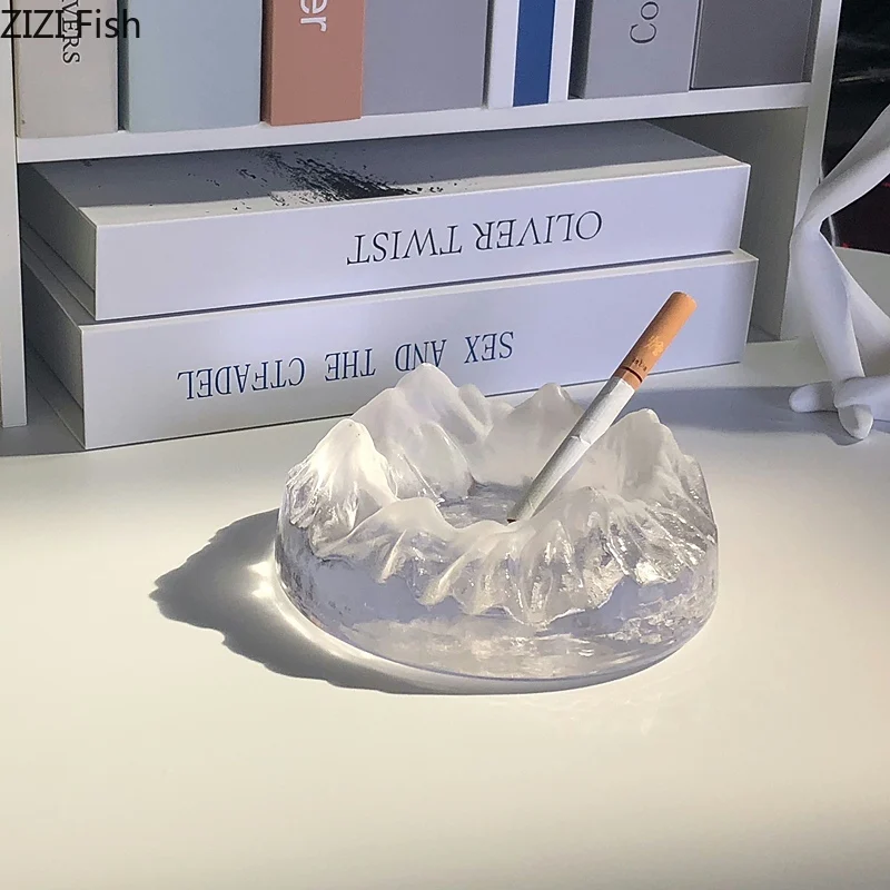 Iceberg Glass Ashtray Light Luxury Home Office Cigar Ashtray Ornament ...