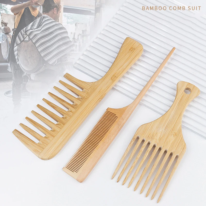 1Pcs-Natural-Bamboo-Wooden-Hair-Comb-Anti-Static-Afro-Fork-Combs-For ...