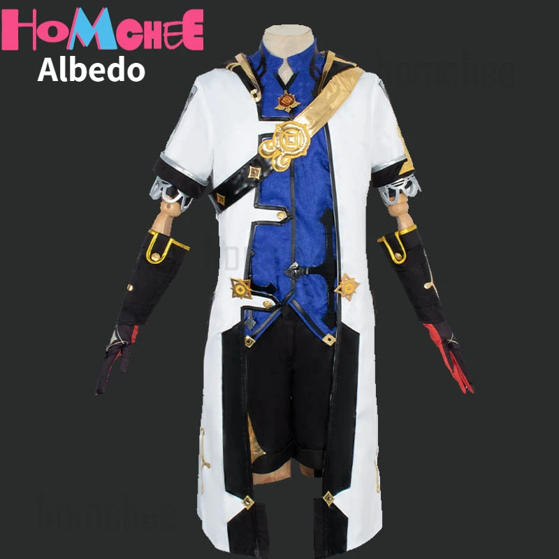 Anime Genshin Impact Albedo Cosplay Costume Wig Short Full Set Albedo ...