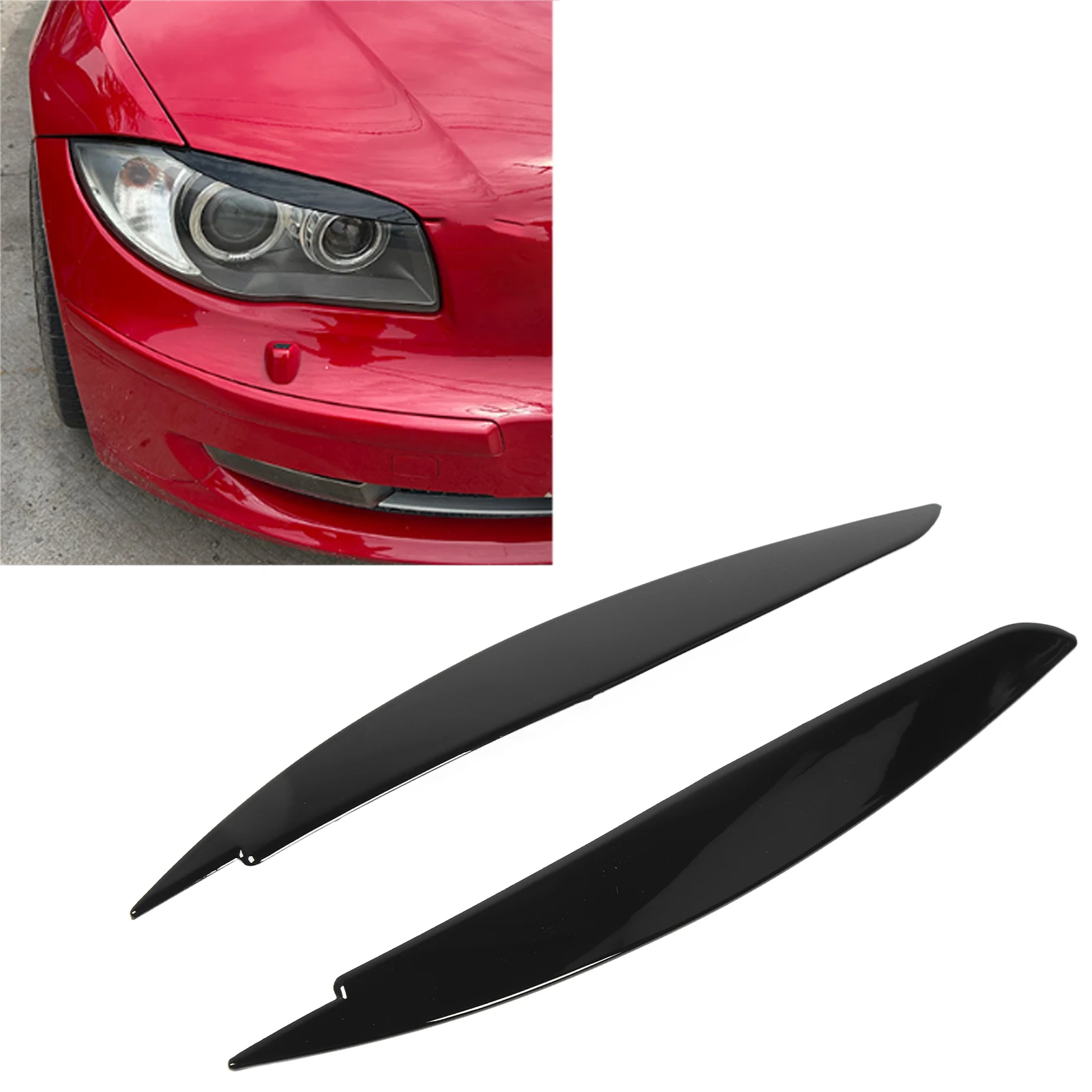 2-Pcs-Headlight-Eyebrow-Front-Left-Right-Light-Eyelid-Trim-Cover-for ...