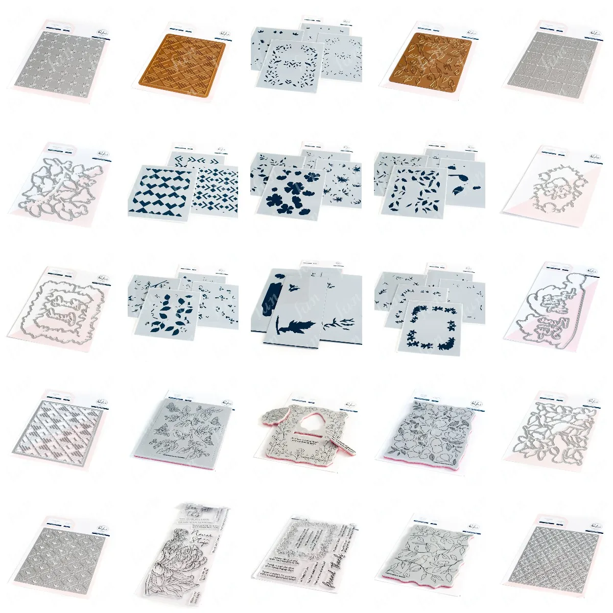 Diy Spring Botanicals Floral Print Chain Grid Coverplate Hot Foil Metal 
