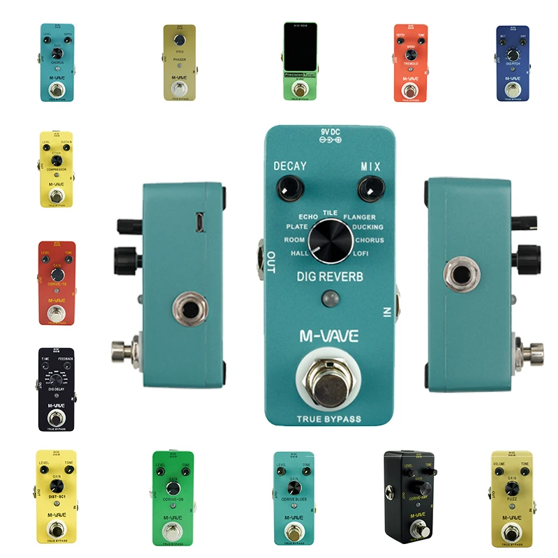 Mvave Mini gitar efekt pedallar Flanger kompresör Booster Overdrive ...