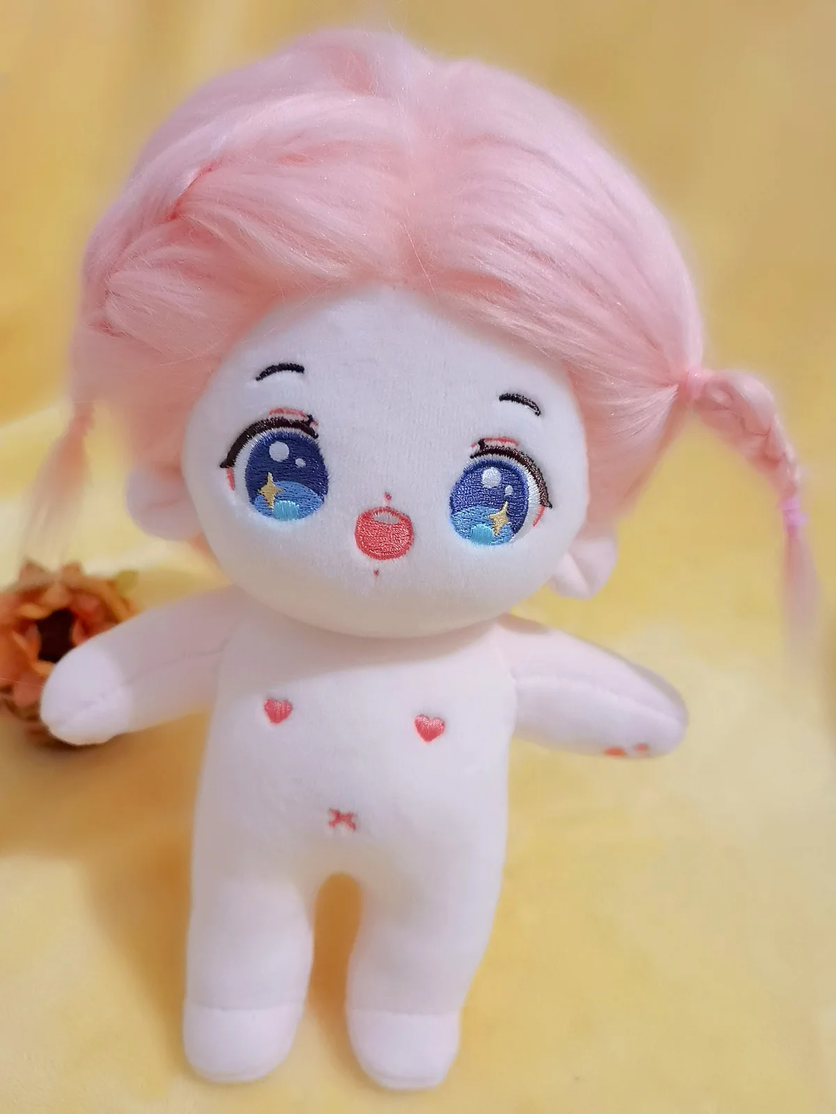 Handmade Cute 20cm Human Doll With Wig Hair Hairloop Cotton Figure Body ...