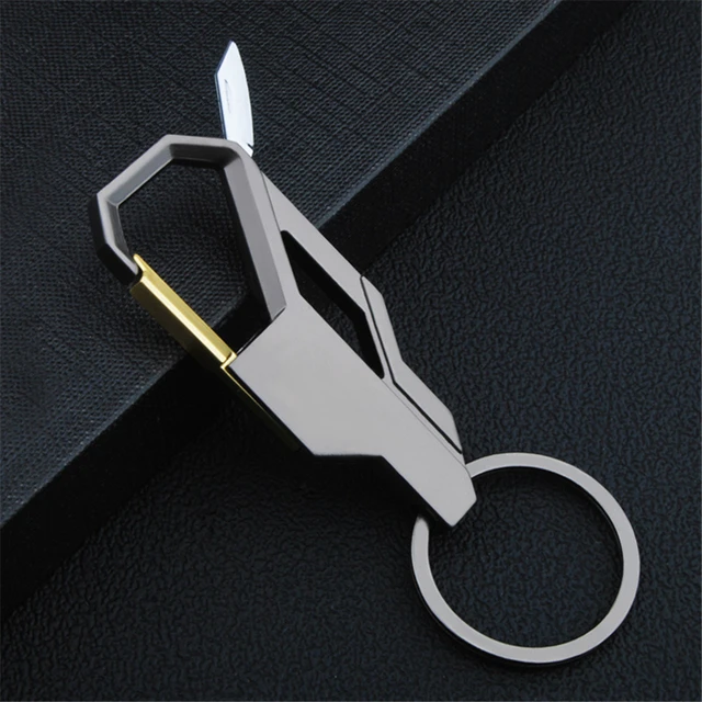 Multifunctional Hidden Mini Knife Keychain For Woman Men Simple Alloy ...