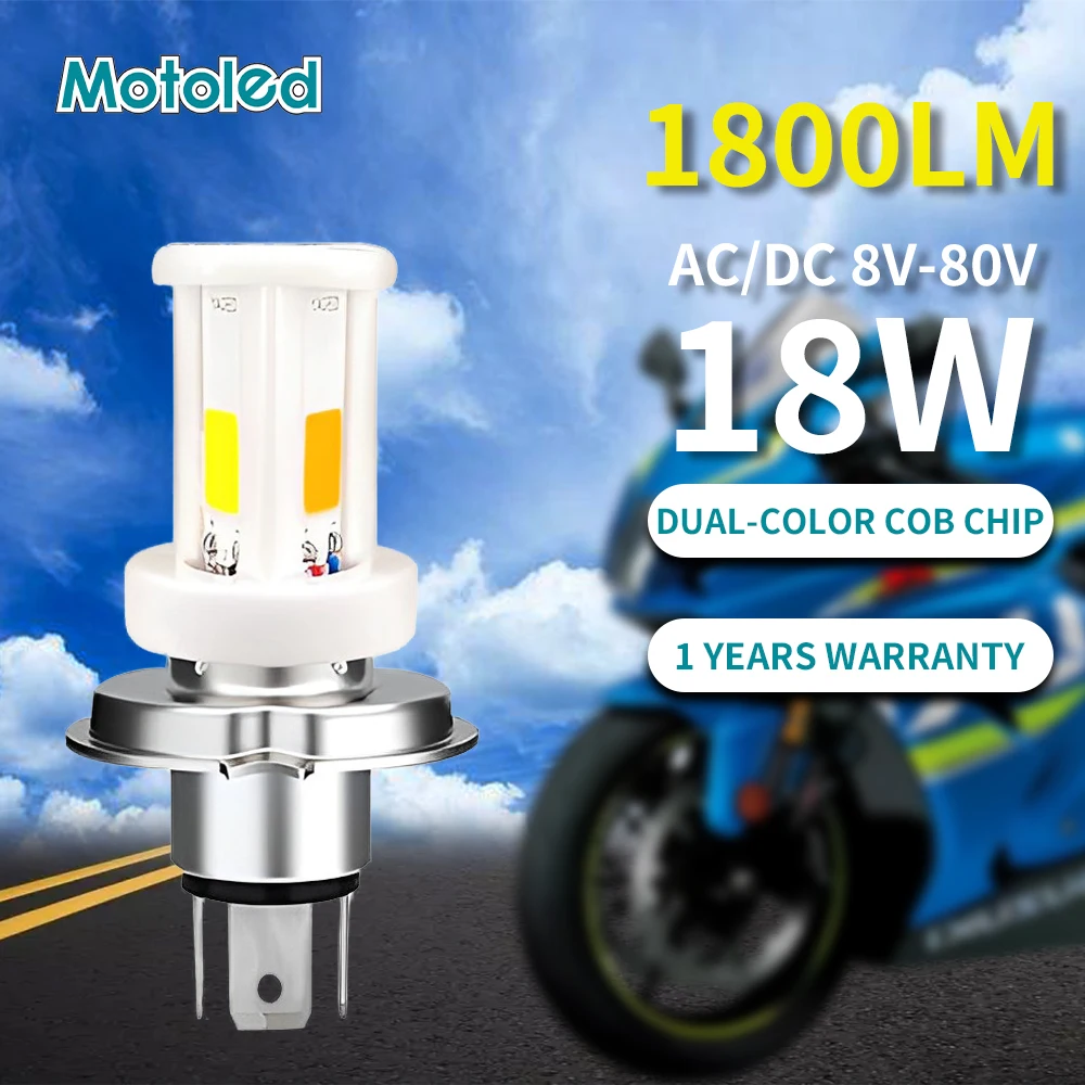 Motoled-H4-HS1-BA20D-H6-White-Yellow-Ceramic-18W-Motorcycle-Led-Headlight-Bulbs-Lamp-Motos ...