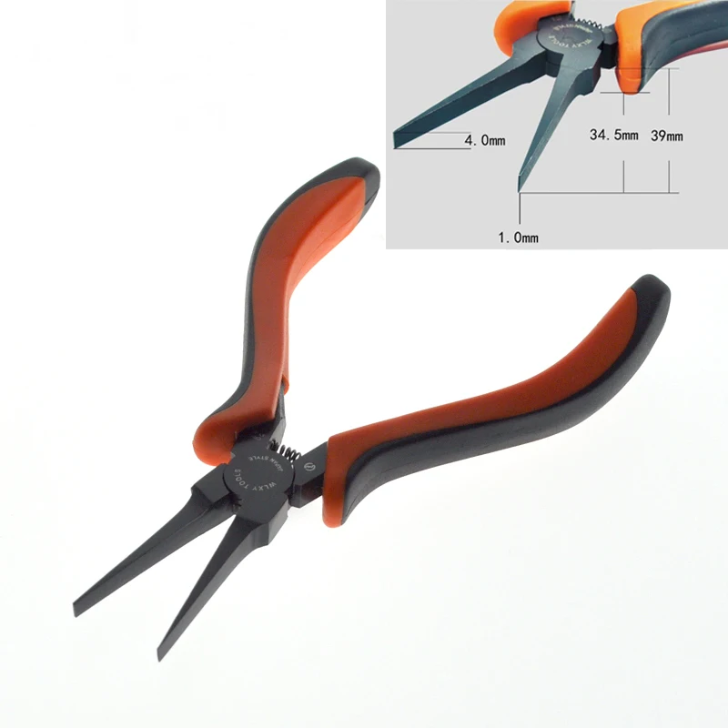 MILE 4.5 Inch Thin Flat Needle Nose Pliers Electrician Forceps for ...