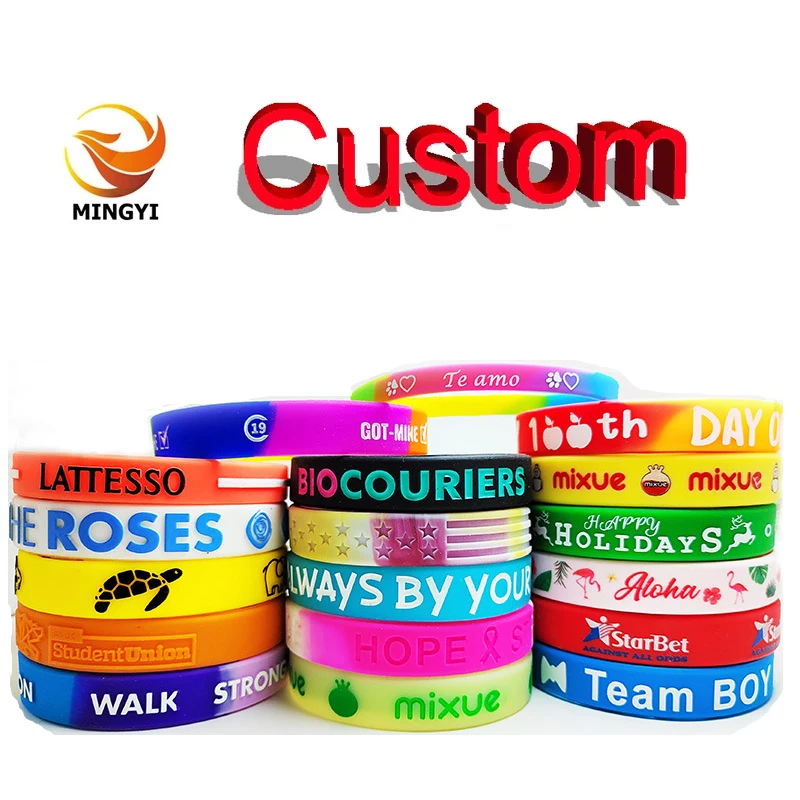 50pcs-Silicone-Bracelets-Printed-Custom-Wristband-Personalized-Band ...