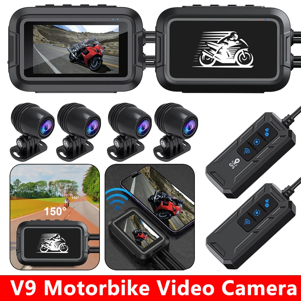 V9-Motorcycle-DVR-Dash-Cam-WiFi-GPS-Dual-Lens-HD1080P-Front-Rear-View ...