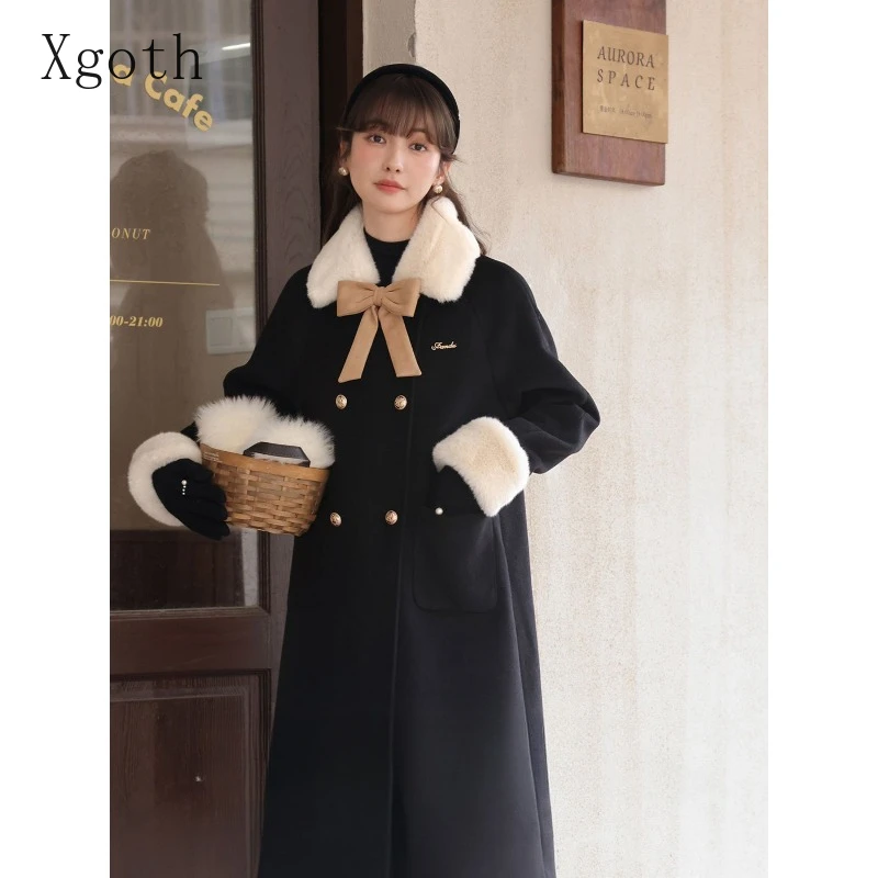 Xgoth-Ins-Women-Jackets-Lapel-Patchwork-High-Street-Double-Button-Thickend-Coats-Vintage-Korean ...