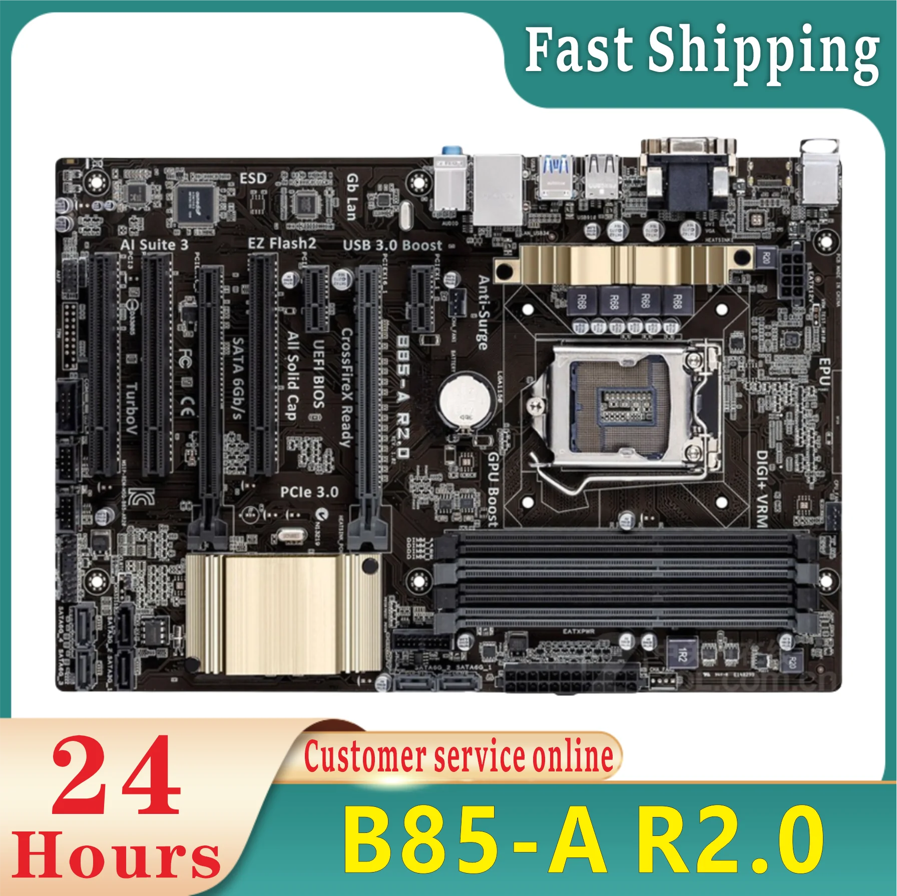 100-original-testing-B85-A-R2-0-computer-board-B85-LGA-1150-supports-i7 ...