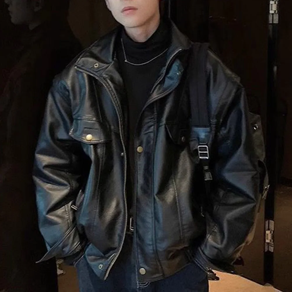 Mens-Pu-Jacket-Motorcycle-Punk-Style-Pu-Leather-Jacket-Autumn-Rock ...