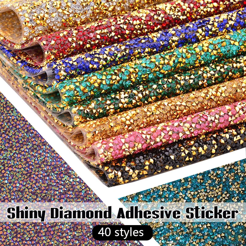 24-40cm-Self-Adhesive-Resin-Rhinestone-Sticker-Sheet-Trim-Bling ...