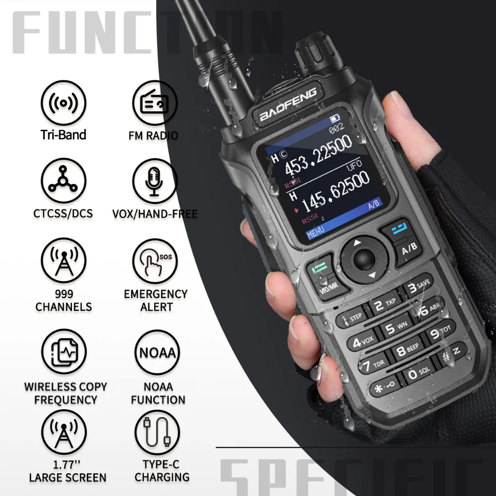 BaoFeng-UV-21-Pro-Walkie-Talkie-High-Power-UHF-VHF-Handle-16KM-Long ...