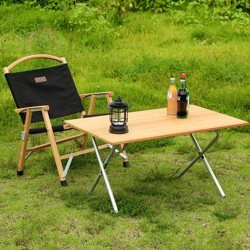SmiloDon-Outdoor-Camping-Pure-Solid-Wood-Bamboo-Plank-Table-Fast ...
