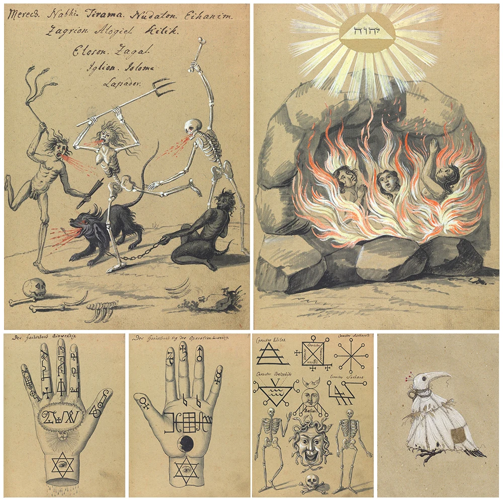 Alchemist-Occult-Rune-And-Evil-Spirits-Witchcraft-Vintage-Wall-Art ...