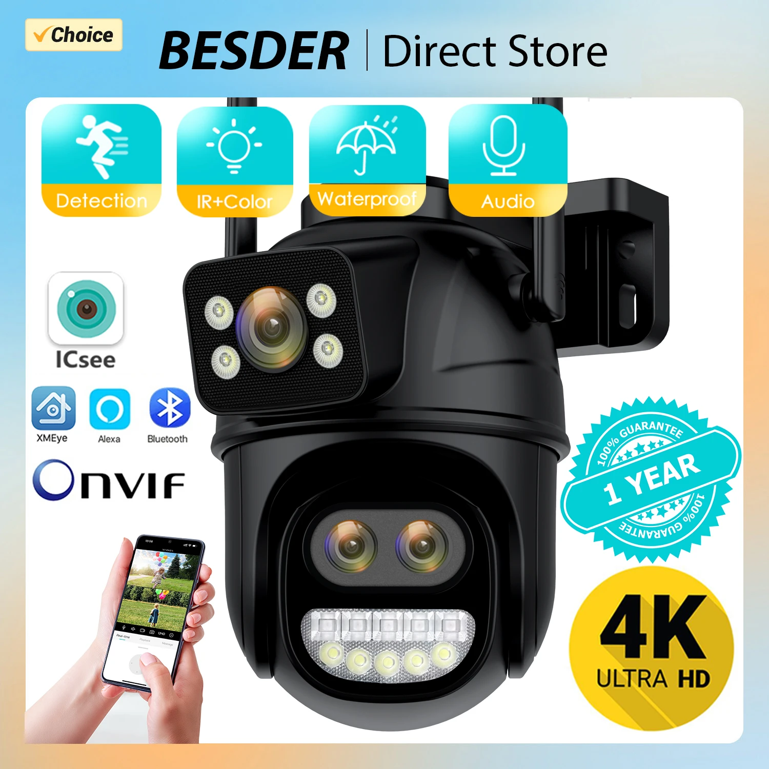 12MP-6K-HD-WiFi-IP-Camera-Outdoor-8x-Zoom-Three-Lens-Dual-Screen-PTZ ...