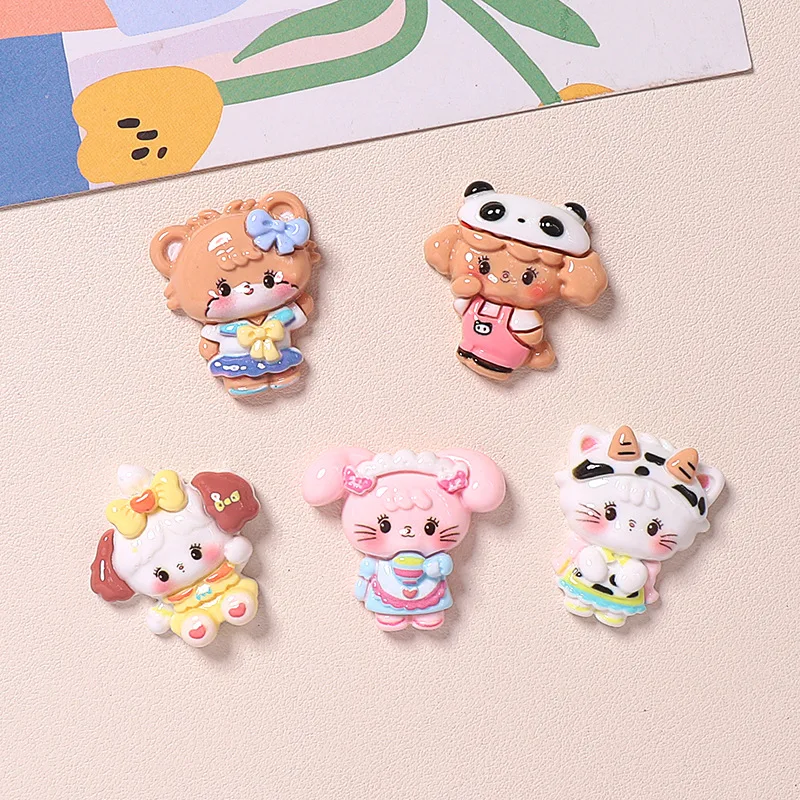 5pcs-miniso-cute-animal-cartoon-resin-flatback-cabochons-for-diy ...