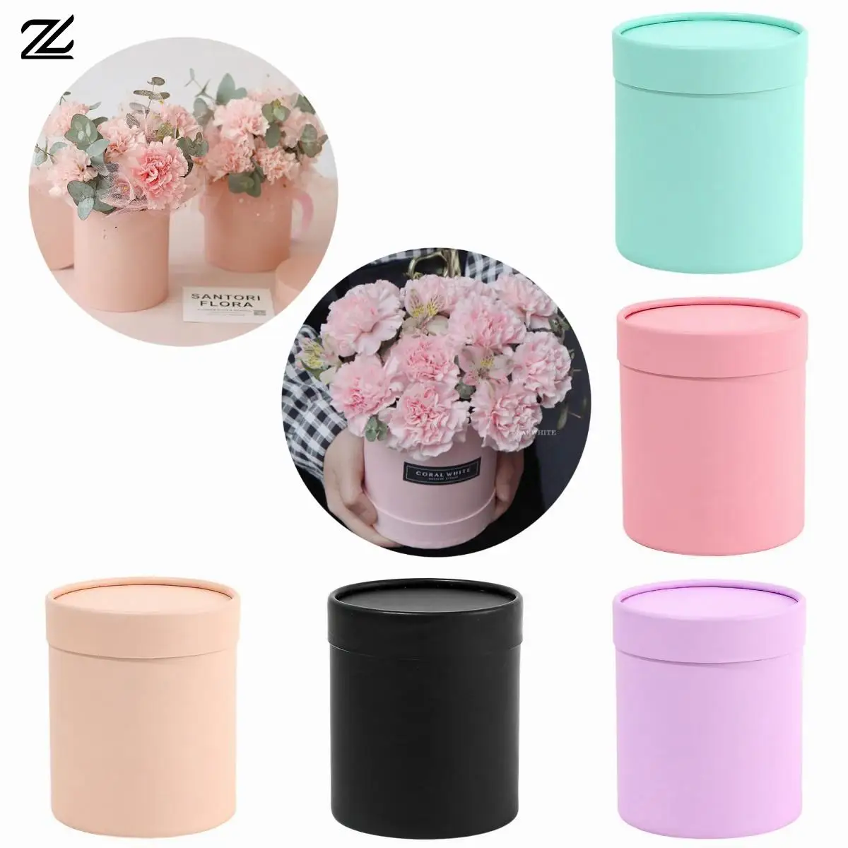 Flower-Box-12cm-Round-Cardboard-Gift-Boxes-Wedding-Party-Rose-Flower ...