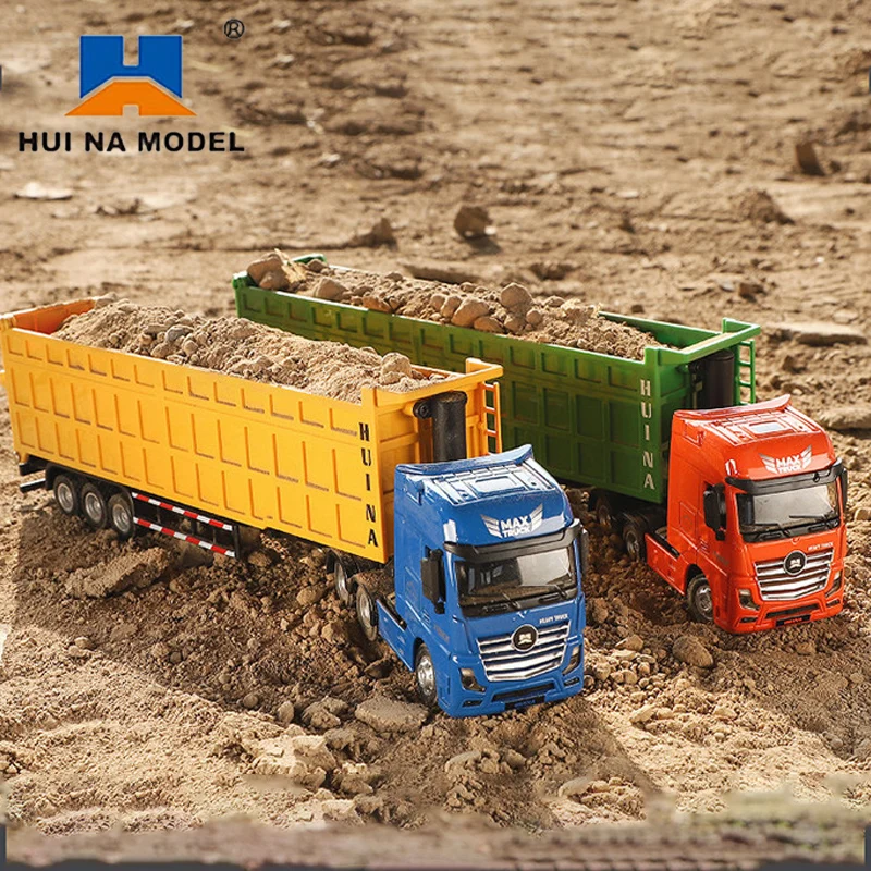 Huina-1770-1733-Truck-Alloy-Model-1-50-Trailer-Dump-Truck-Simulation ...