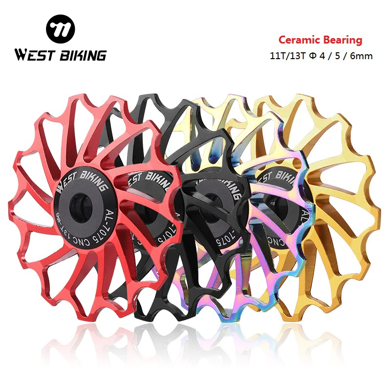 WEST-BIKING-11T-13T-MTB-Bicycle-Rear-Derailleur-Jockey-Wheel-Ceramic ...