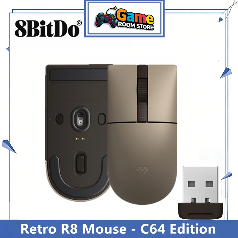 8BitDo Retro R8 Mouse - C64 Edition Connectivity Bluetooth LE5.3 ...