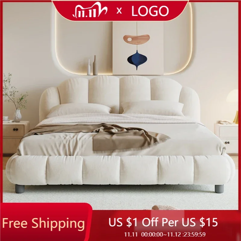 Queen-Royal-European-Double-Bed-Wood-Modern-Whitr-Full-Size-Twin-Bed ...