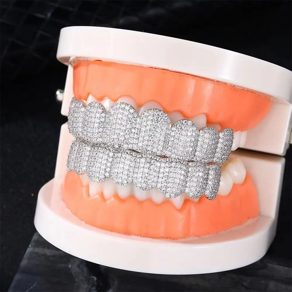 Hip Hop Teeth Grillz Set Removable Design Rhinestone Dental Grills ...