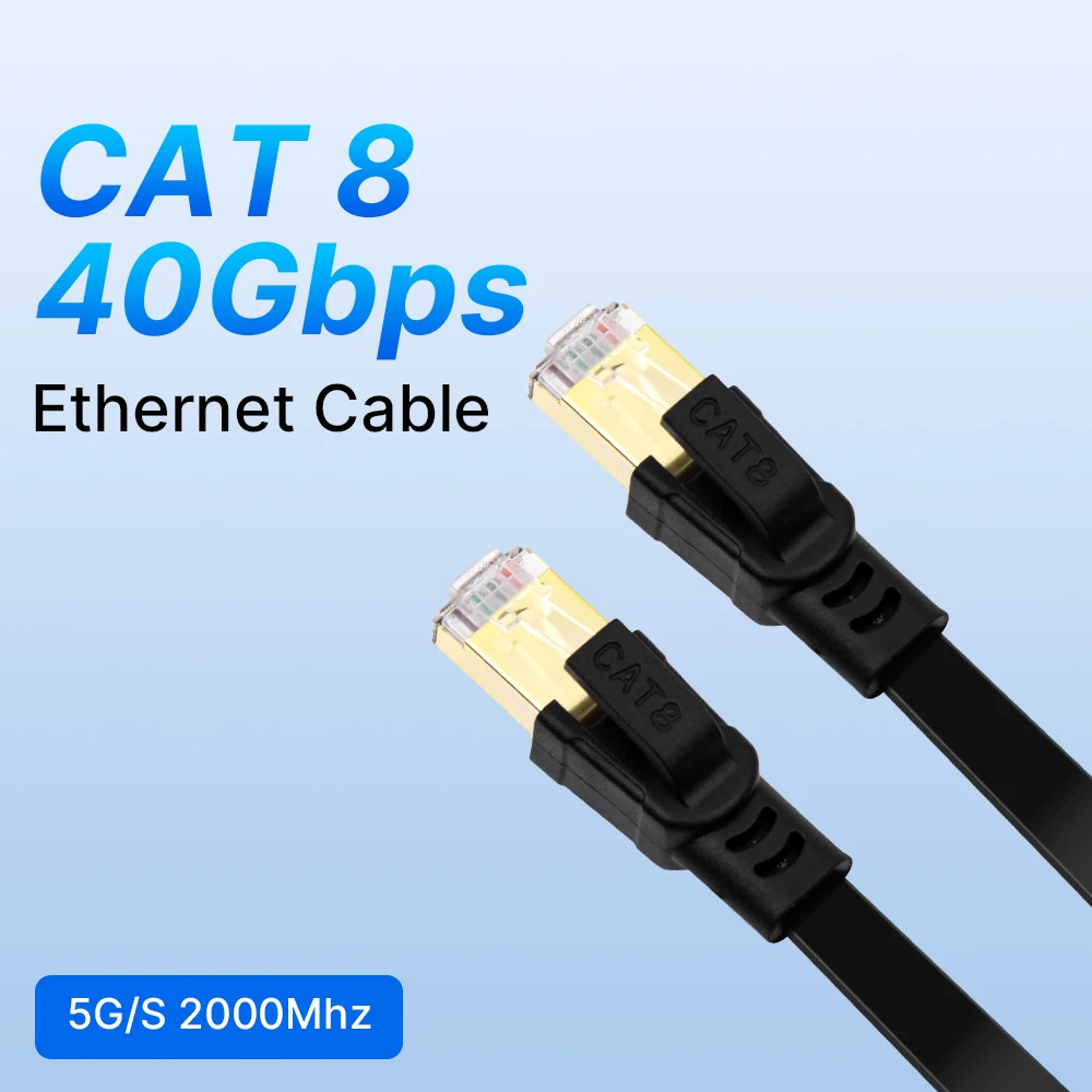 CAT8 Ethernet Cable 40Gbps 2000MHz CAT 8 Networking Fast Speed Internet ...