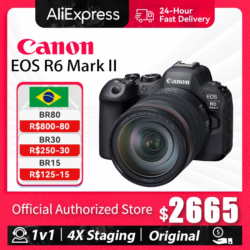 Canon eos r6 mark ii câmera sem espelho sem moldura completa r6 com 4k vídeo completo quadro ...