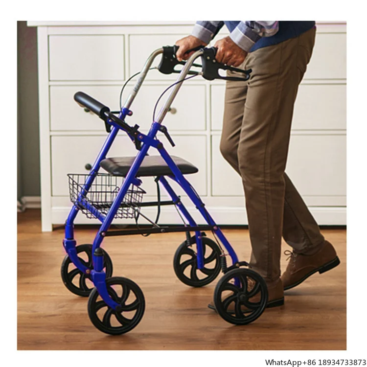 Lightweight-Aluminum-Elderly-Walking-Aids-Frame-Foldable-Upright-Walker ...