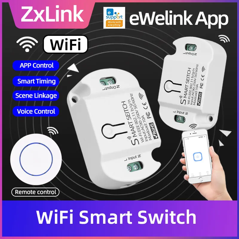 WiFi-BLE-eWeLink-2-4G-Smart-Switch-Wireless-Breaker-Home-Automation ...