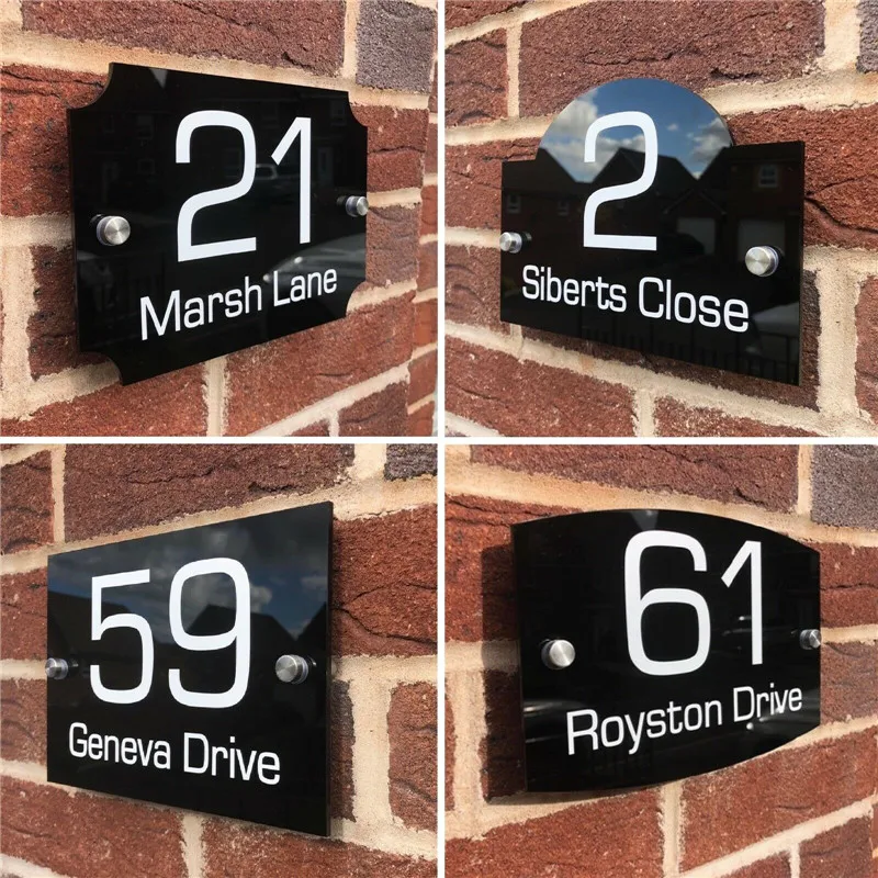House Sign Plaques Door Number Sign Personalised Acrylic Number Plate ...