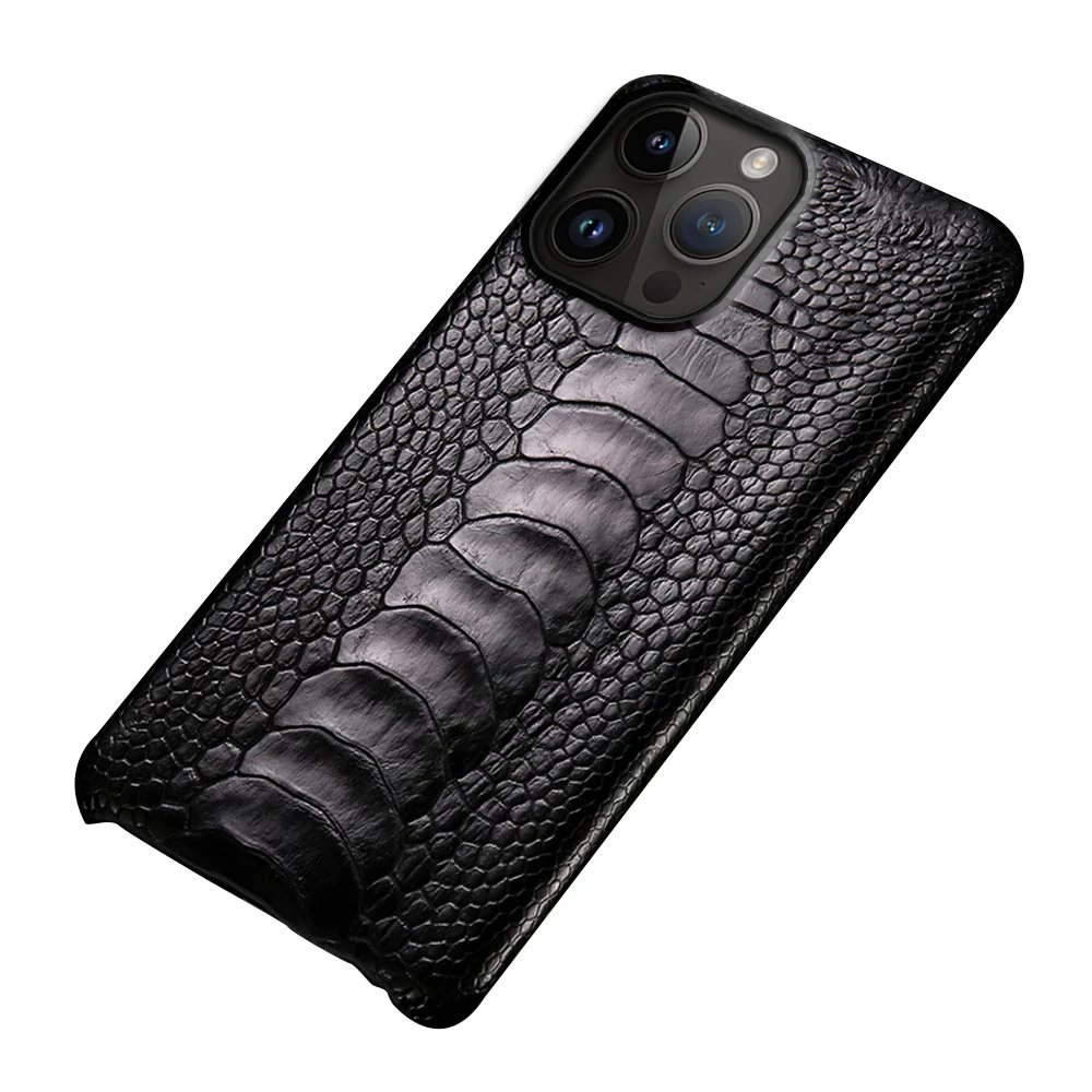 Genuine-Ostrich-Foot-Leather-Phone-Cover-Case-For-iPhone-15-11-12-13-14 ...