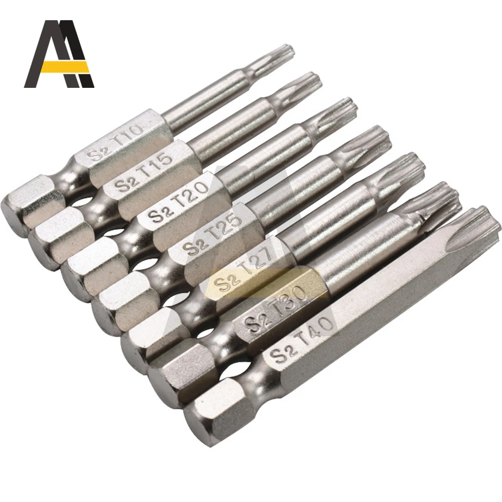 7pcs-lot-Tamper-Resistant-Star-Bits-1-4-Hex-Shank-S2-Steel-Screwdriver ...