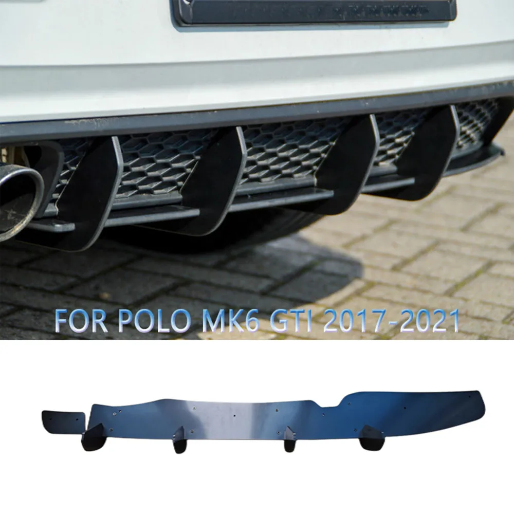 For-Volkswagen-POLO-6-MK6-GTI-GTD-4-Fins-Car-Rear-Bumper-Diffuser-Rear ...