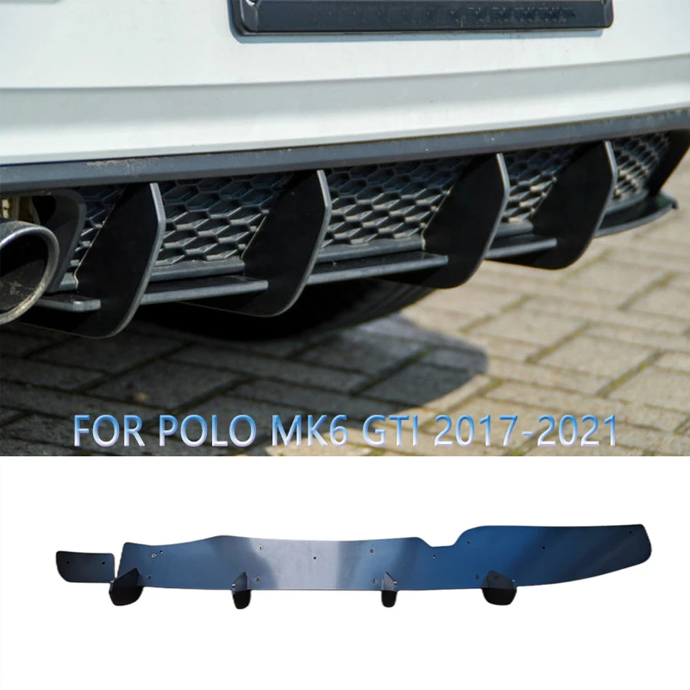 For Volkswagen POLO 6 MK6 GTI GTD 4 Fins Car Rear Bumper Diffuser Rear ...