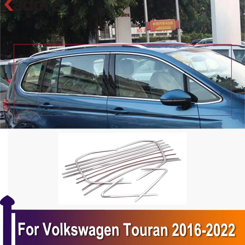 For Volkswagen Touran 2016-2018 2019 Stainless Steel Full Window Trims ...